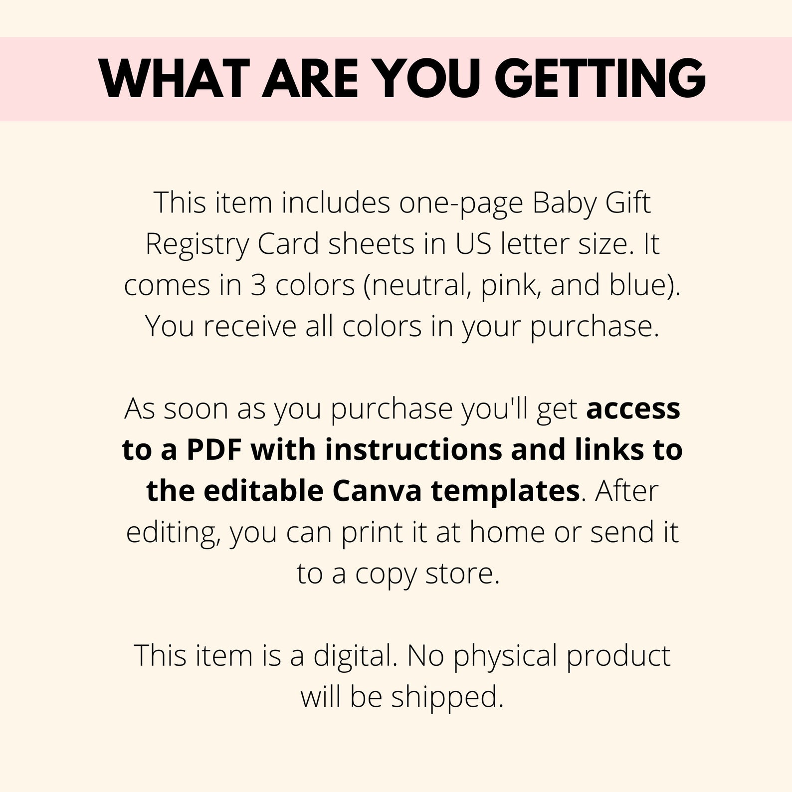 Baby Gift Registry Card Editable Template, Baby Shower Enclosure Card ...