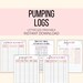 Pumping Logs + Infant Daily Log Printable, Exclusively Pumping Mom Baby ...