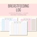 Breastfeeding Log Printable, Daily Infant Breastfeeding Log PDF ...