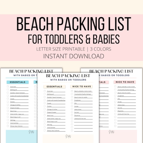 Beach Printable Checklist Beach Packing List Baby And Toddler — The