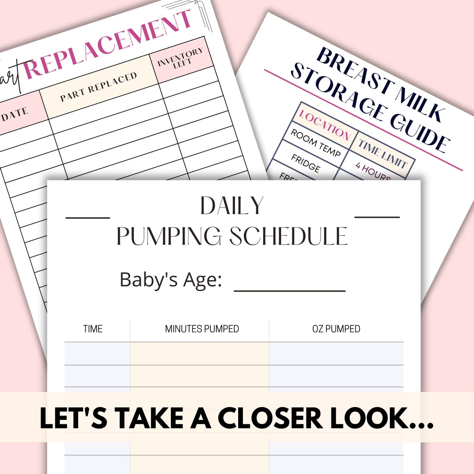 Exclusively Pumping Trackers & Schedules Printable, Pumping Mom Journal ...