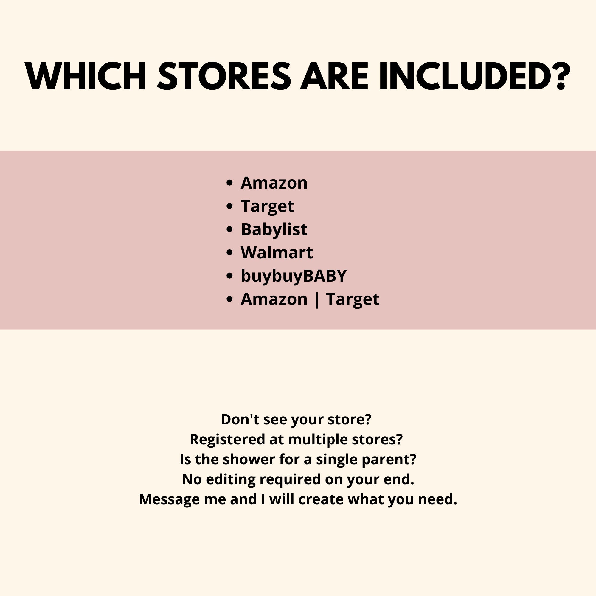 Baby Registry Inserts Printable Baby Registry Card PDF Baby - Etsy