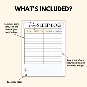 Baby Sleep Log PDF, Infant Sleep Log, Baby Care Sleep Planner Printable ...