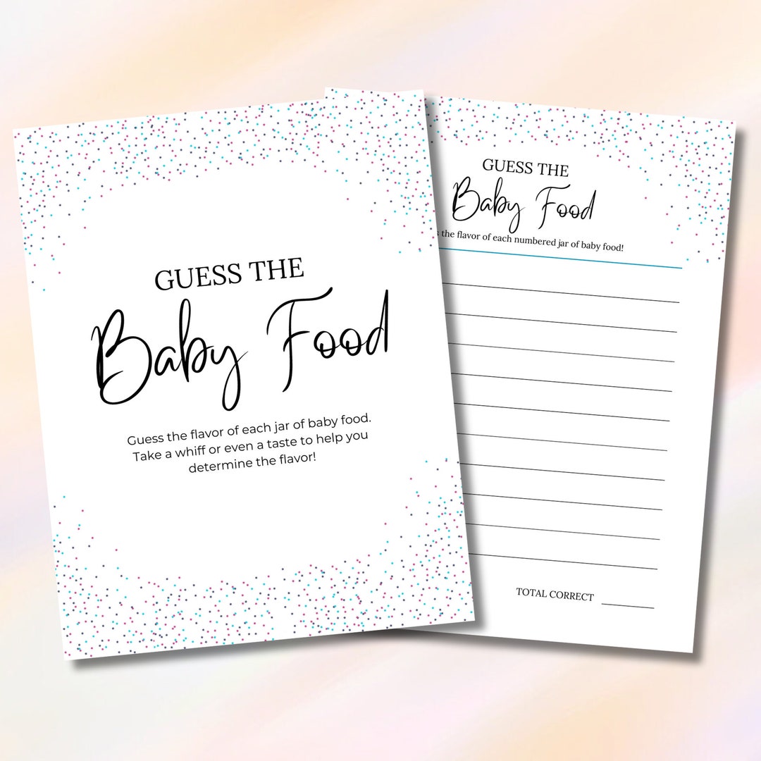 Guess the Baby Food Shower Game Printable, Name That Baby Food Shower ...
