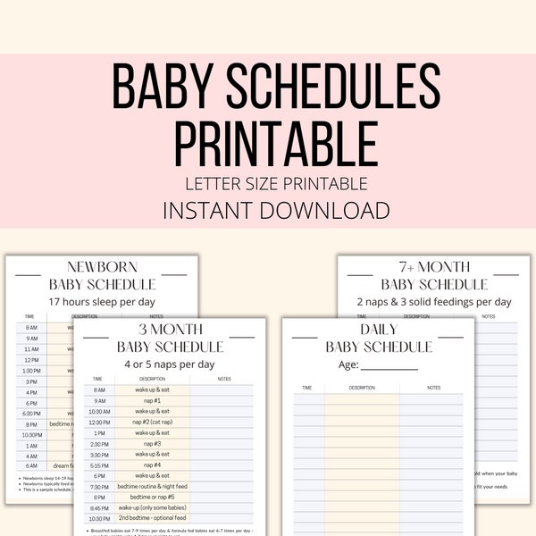 Baby Schedule - Etsy