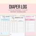 Diaper Log Printable, Baby Diaper Change Tracker Planner PDF, Daily ...
