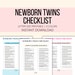Newborn Twins Checklist PDF, Things to Do Before Twin Babies Arrive ...