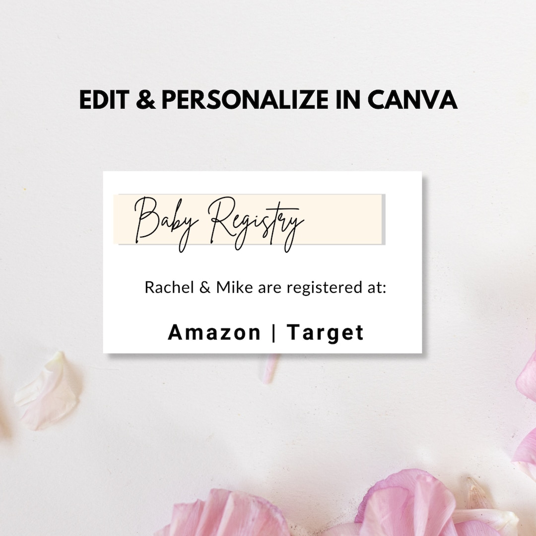 Baby Gift Registry Card Editable Template, Baby Shower Enclosure Card ...