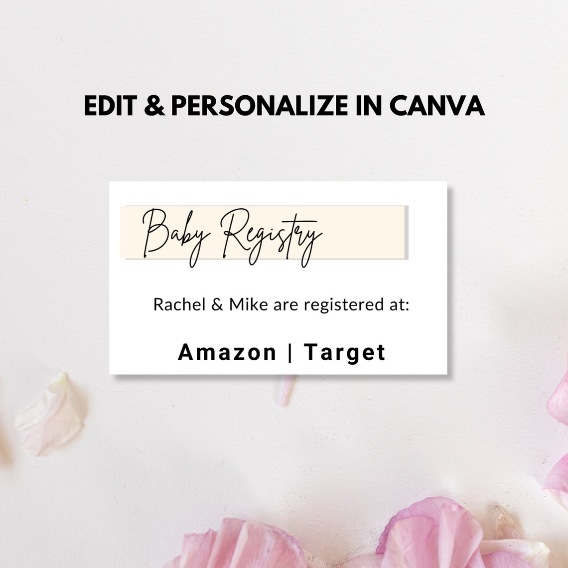 Baby Gift Registry Card Editable Template, Baby Shower Enclosure Card ...