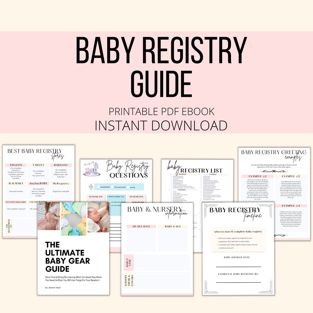 Baby Registry Guide Printable Ebook (includes Baby Registry Pregnancy ...