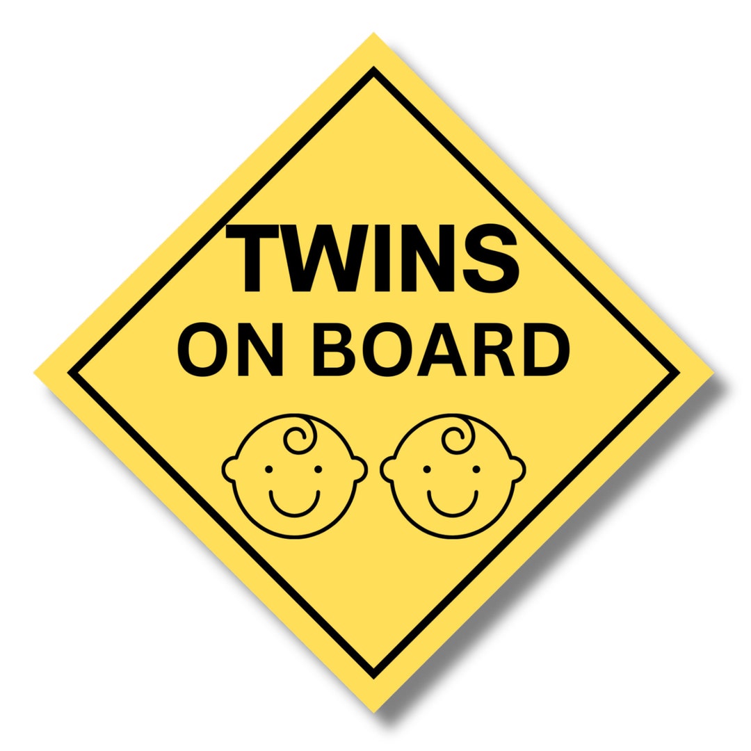 Twins on Board Sign Printable, Babies on Board Signs, Twin Babies Sign ...