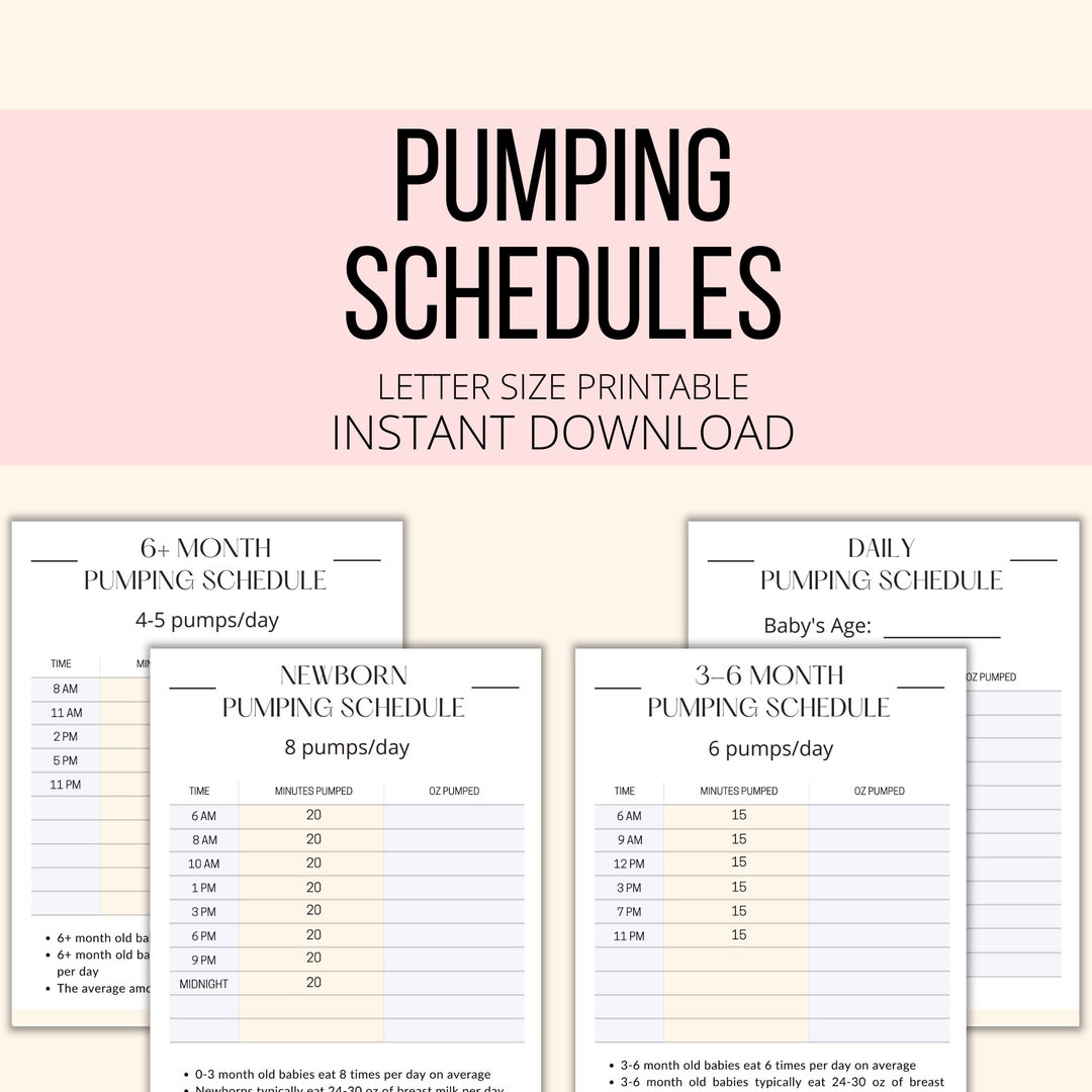 Pumping Schedules Printable, Daily Exclusive Pumping Mom Sample ...