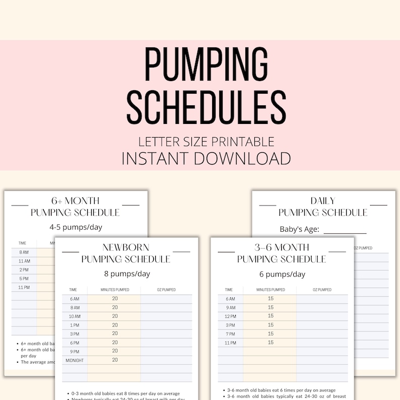 Pumping Schedules Printable, Daily Exclusive Pumping Mom Sample ...