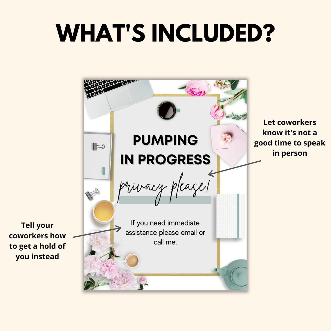 Pumping Sign for Work Printable, Pumping in Progress Door Sign PDF ...