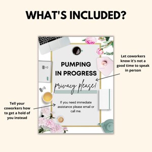 Pumping Sign for Work Printable, Pumping in Progress Door Sign PDF ...