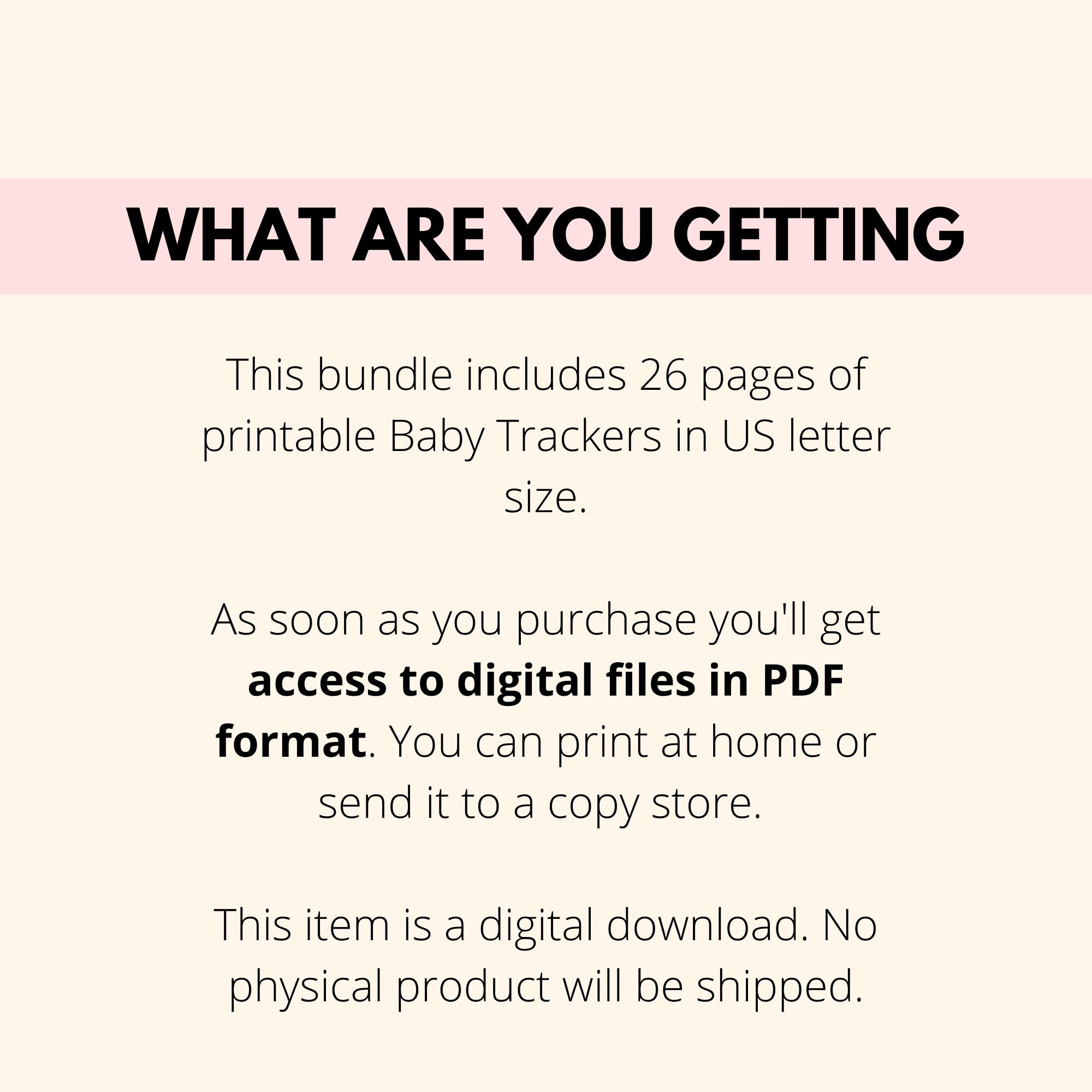 Baby Tracker Printable Bundle, Newborn Tracker PDF, Baby Infant Daily ...