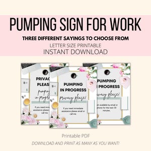Pumping Sign for Work Printable, Pumping in Progress Door Sign PDF ...