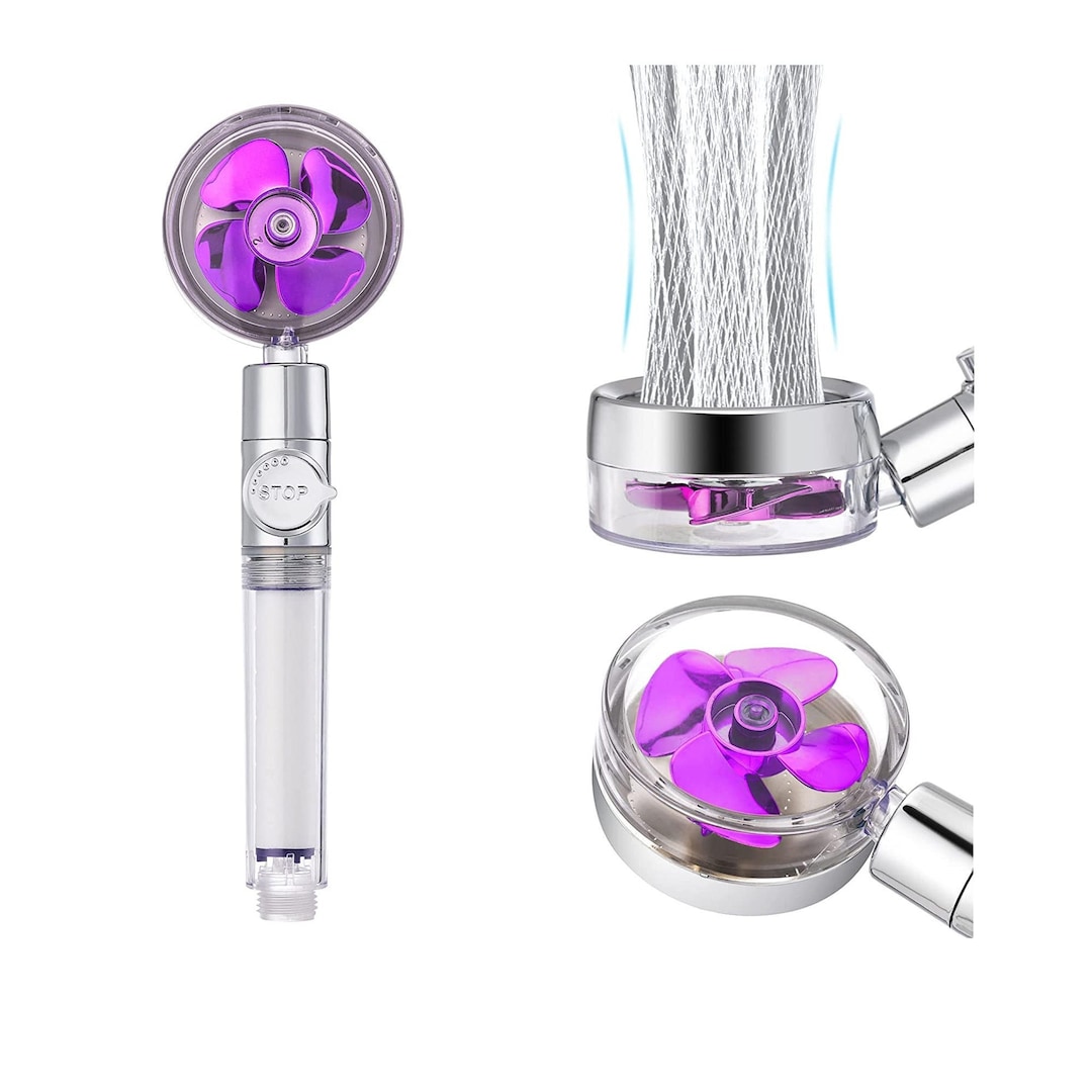 Rotating Shower Head 360 Water Saving With Small Fan High Pressure ...