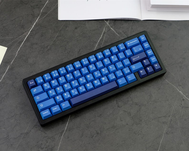 129pcs Blue Theme Keycap Set Solid Color Keycaps Cherry - Etsy