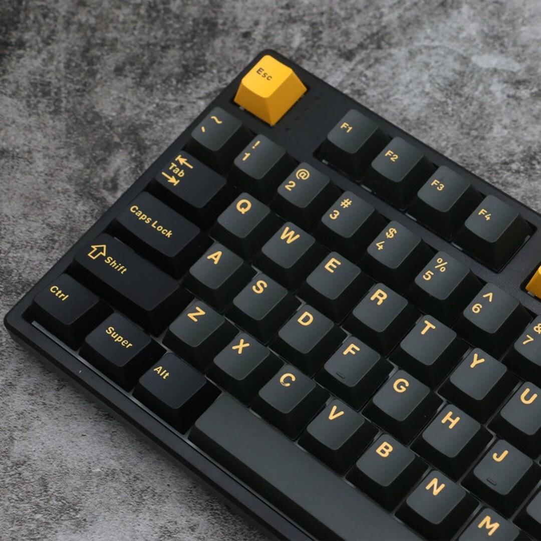 169PCS Black Yellow Theme Keycap Set Minimalist Black Keycap - Etsy