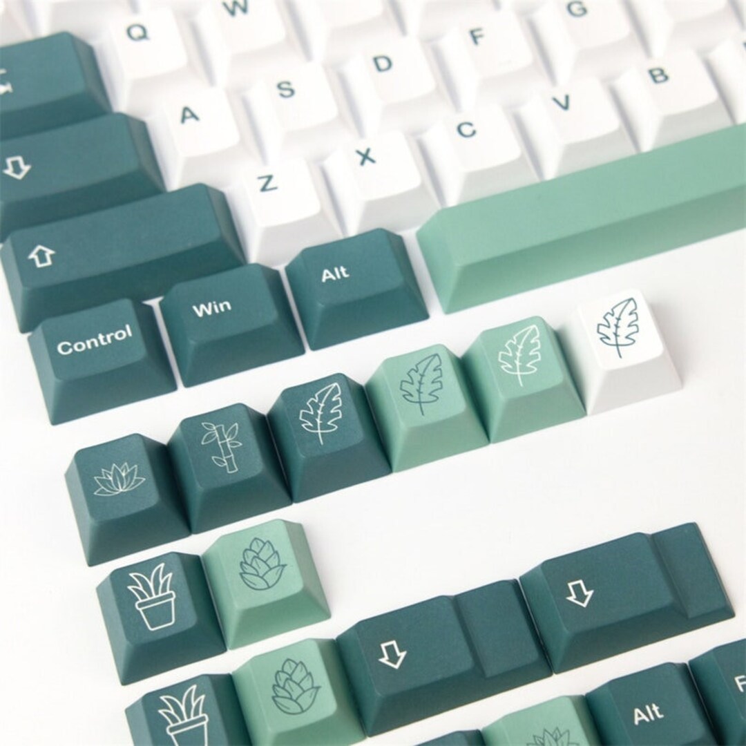 135 Keys Bamboo Themed Keycaps Set Green Gradient Keycap - Etsy