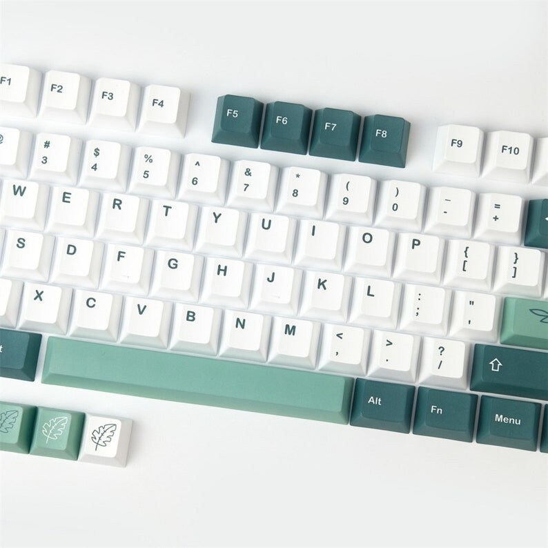 135 Keys Bamboo Themed Keycaps Set Green Gradient Keycap - Etsy