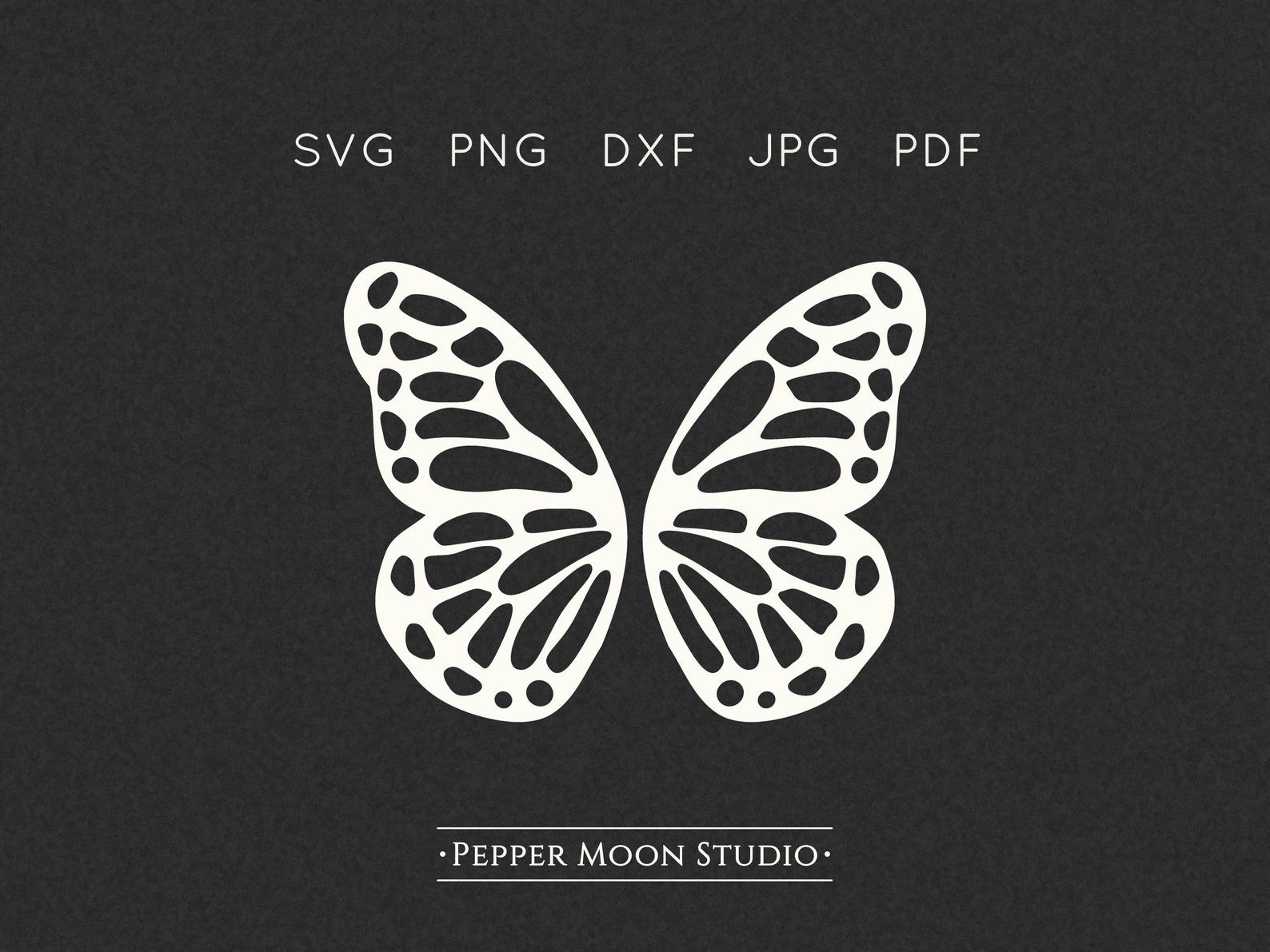 Butterfly Wing SVG | Butterfly Wings Silhouette | Mirror Image Half ...