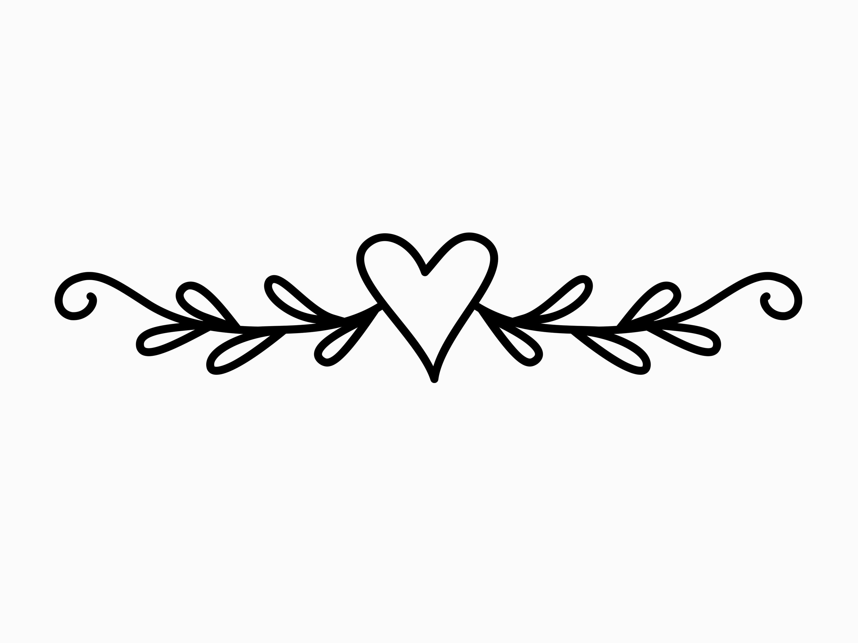 Heart Flourish SVG | Hand Drawn Sketch Doodle | Leaves Divider Swag ...