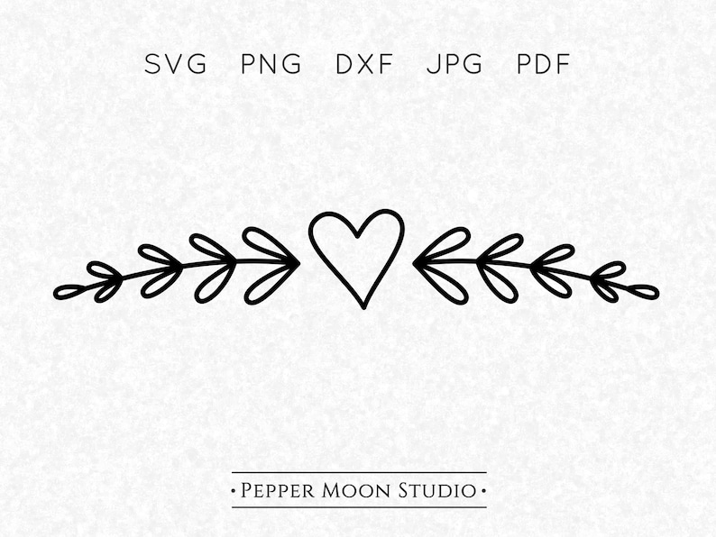 Hart bloeien SVG | Decoratieve bladslinger | Handgetekende ...