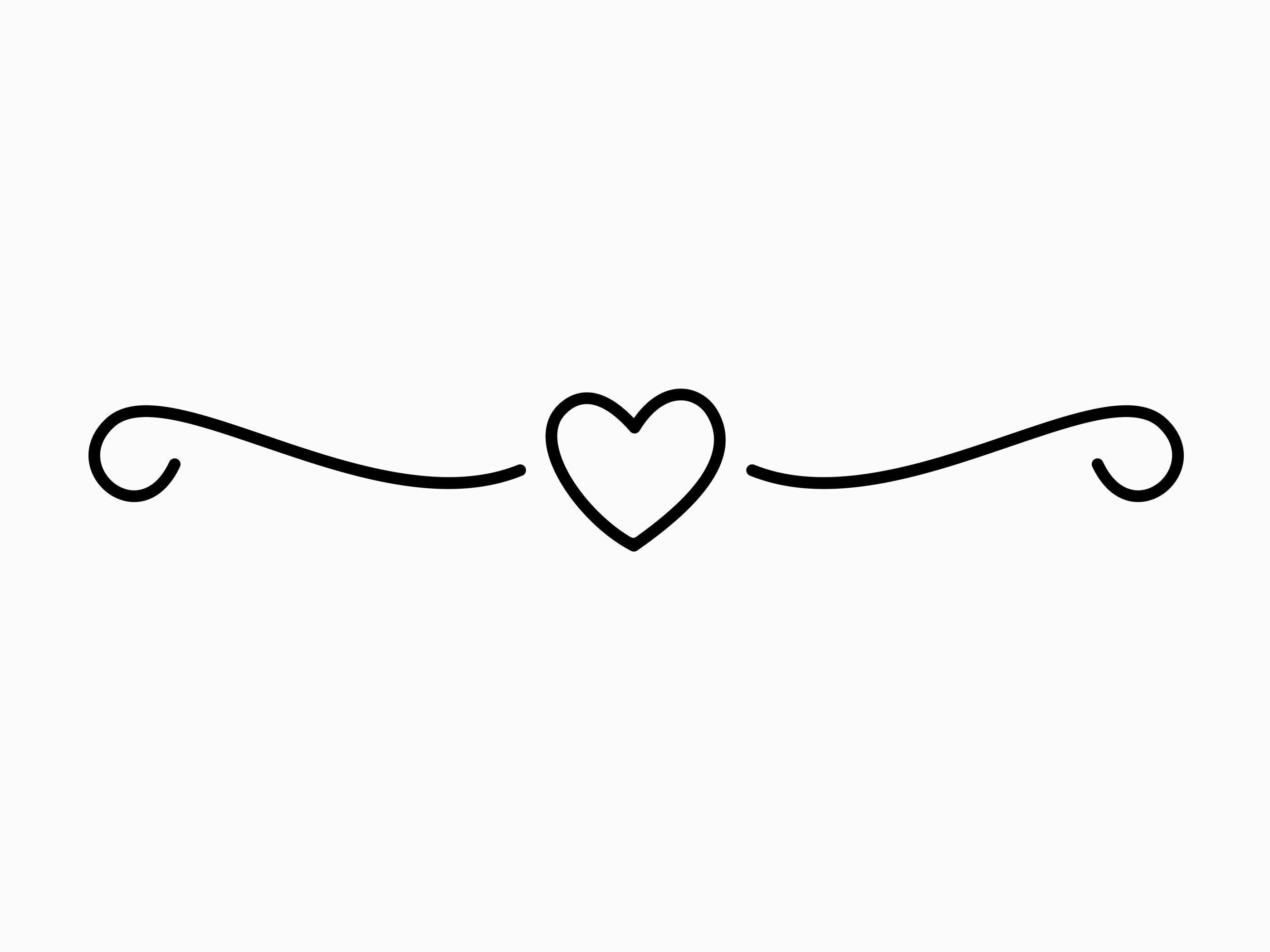 Heart Text Divider SVG | Decorative Accent | Flourish Swirl Squiggle ...