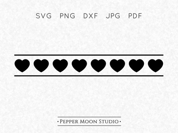 Heart Border SVG Row of Hearts SVG Decorative Heart - Etsy