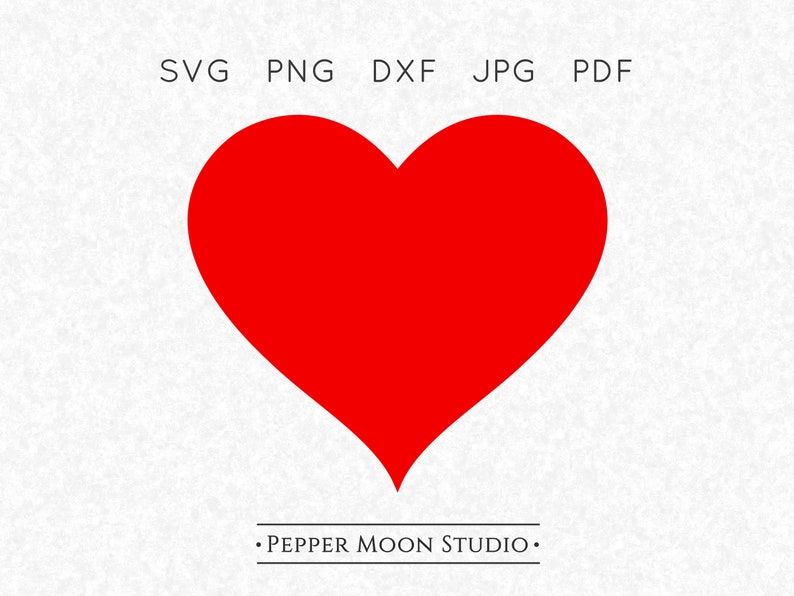 Solid Red Heart SVG | Simple Basic Plain | Tapered Silhouette | Love ...