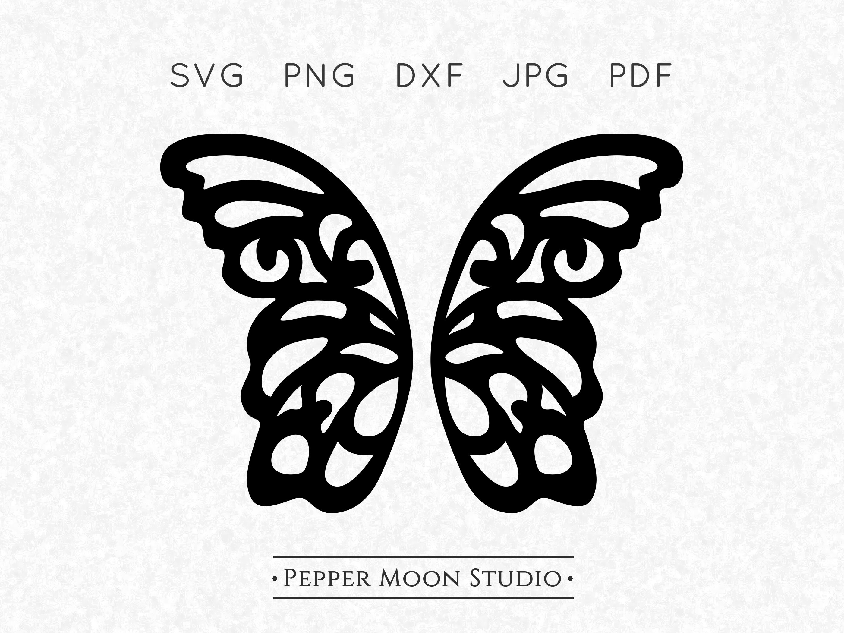 Butterfly Wing SVG Butterfly Silhouette Mirror Image Split Half Svg Png ...