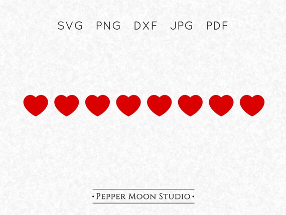 Fila de Corazones SVG / Heart Border SVG / Small Line Simple - Etsy España