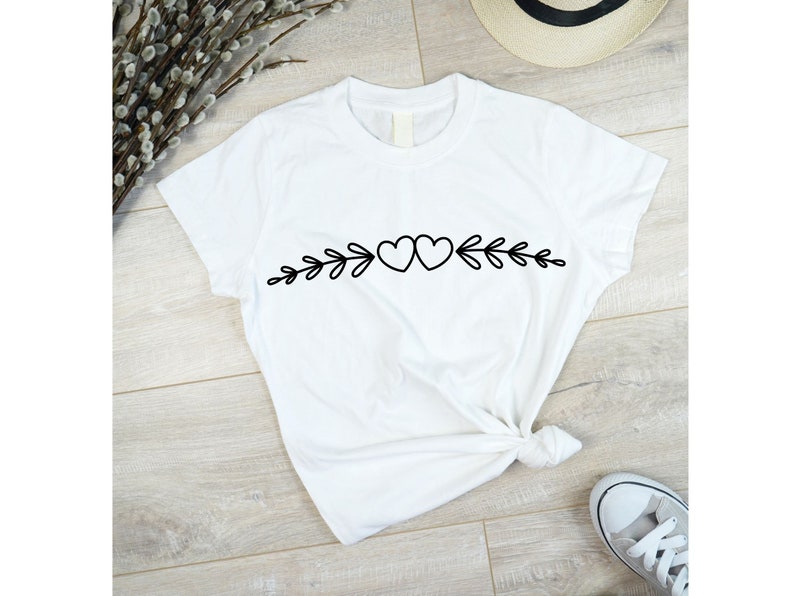 Heart Flourish SVG Double Heart Border Divider Swag Hand Drawn Doodle ...