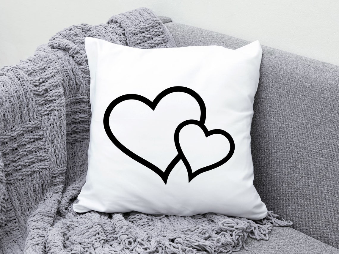 Double Heart SVG | Two Hearts Overlapping | Offset Joined Outline | Mom ...