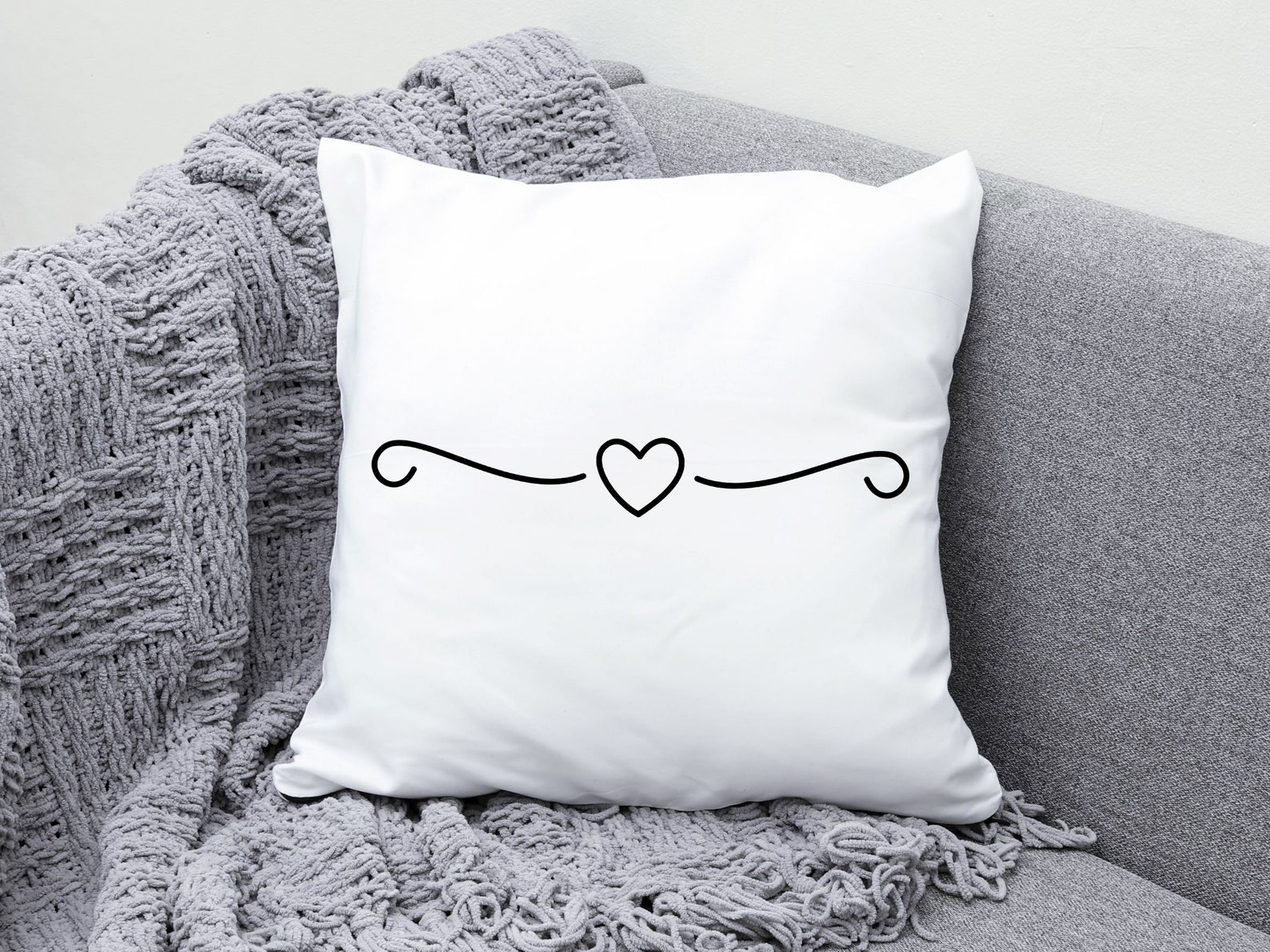 Heart Divider SVG | Decorative Accent Flourish | Swirl Squiggle Swash ...