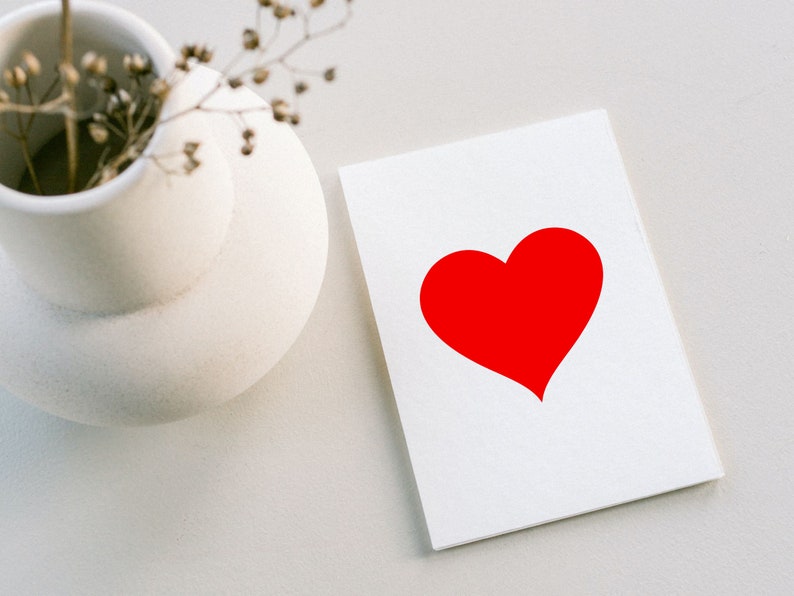 Solid Red Heart SVG | Simple Basic Plain | Tapered Silhouette | Love ...