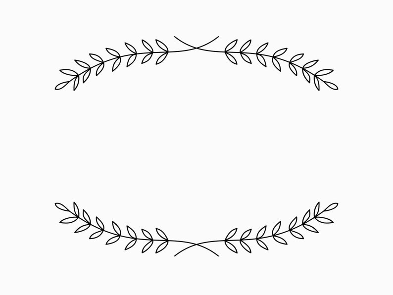 Leaf Border SVG Wreath Frame Divider Flourish Swag Hand Drawn Sketch ...