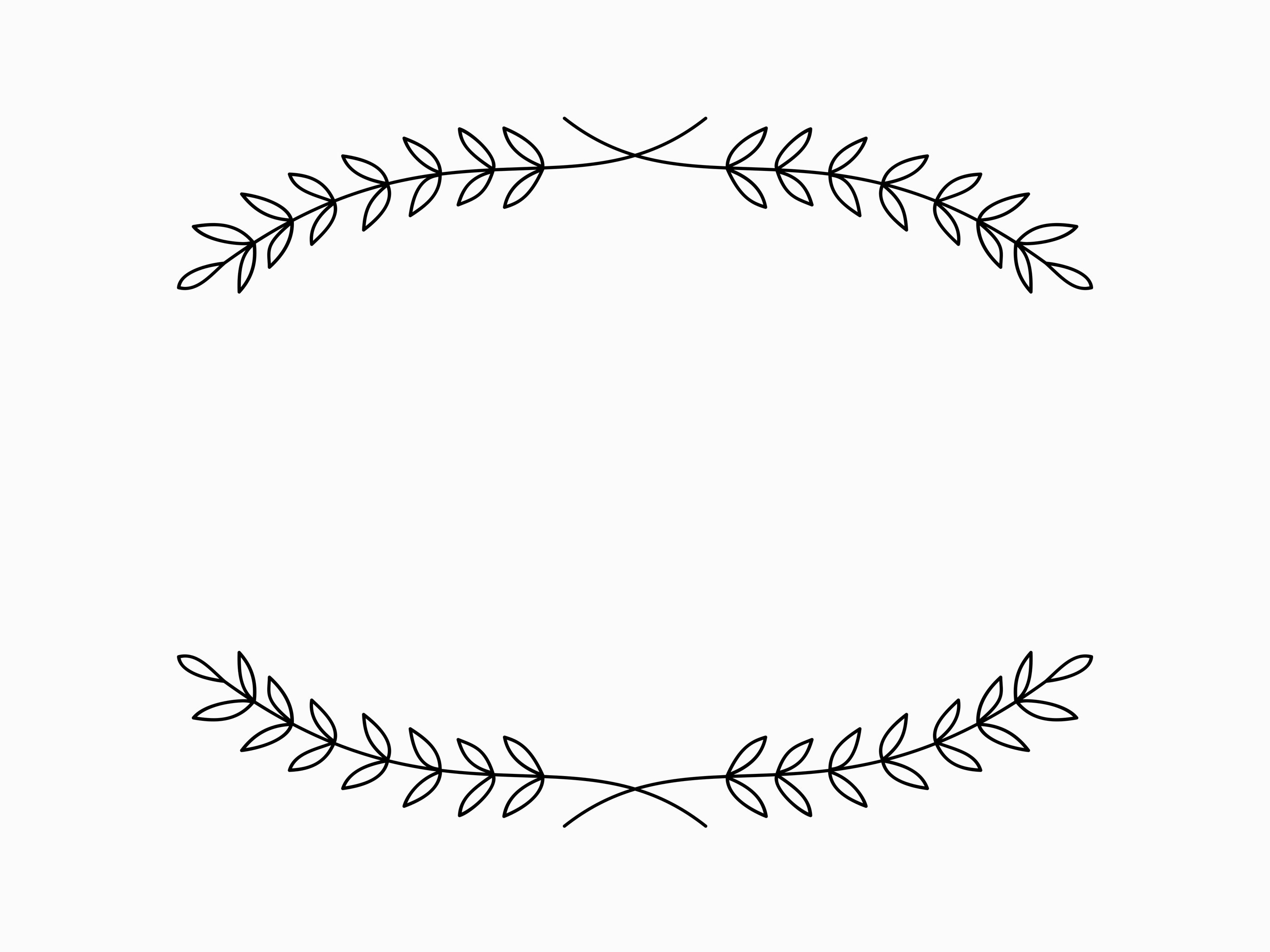Leaf Border SVG Wreath Frame Divider Flourish Swag Hand Drawn Sketch ...