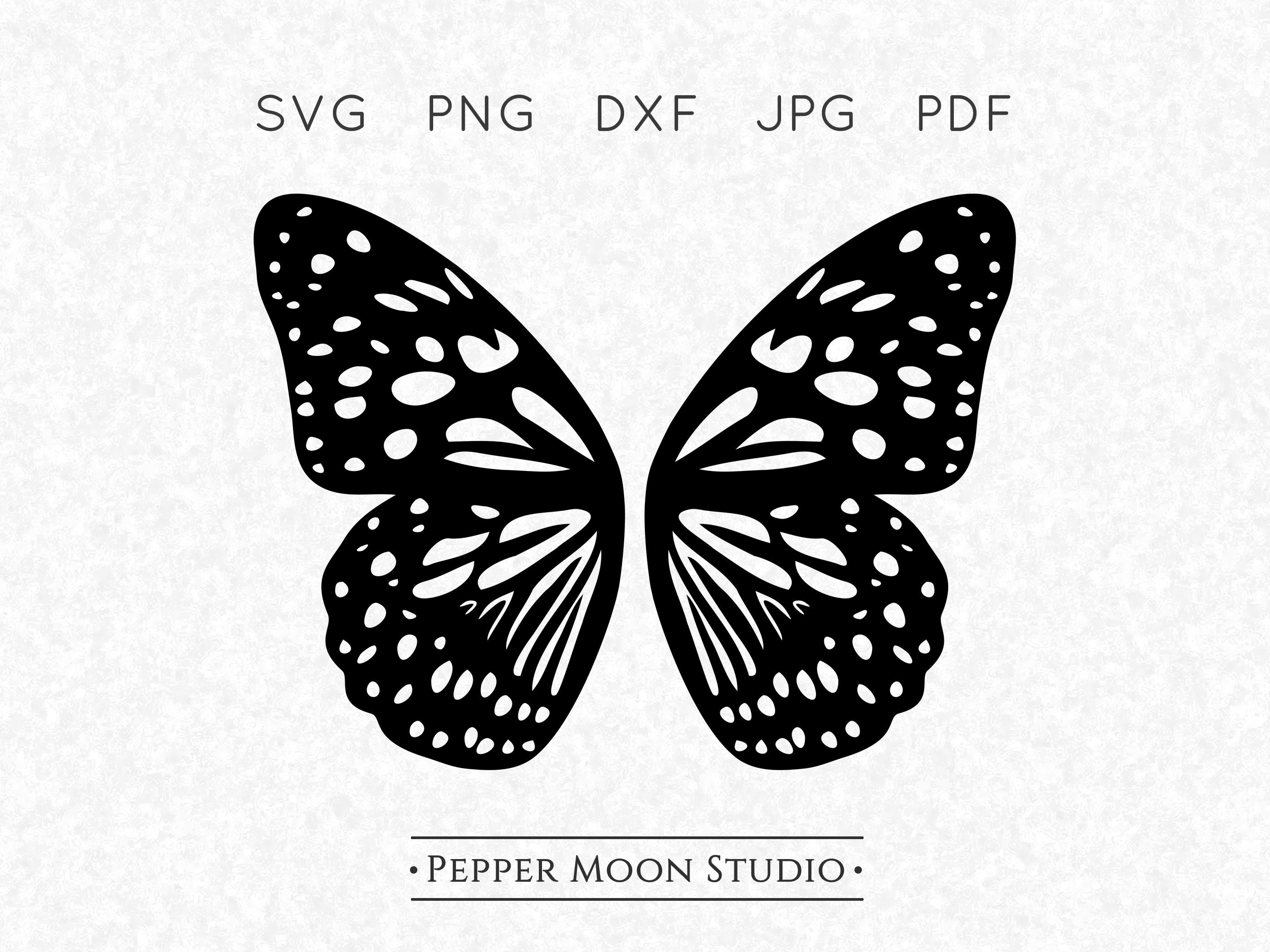 Butterfly Wings SVG Butterfly Silhouette Mirror Image Split Half Svg ...