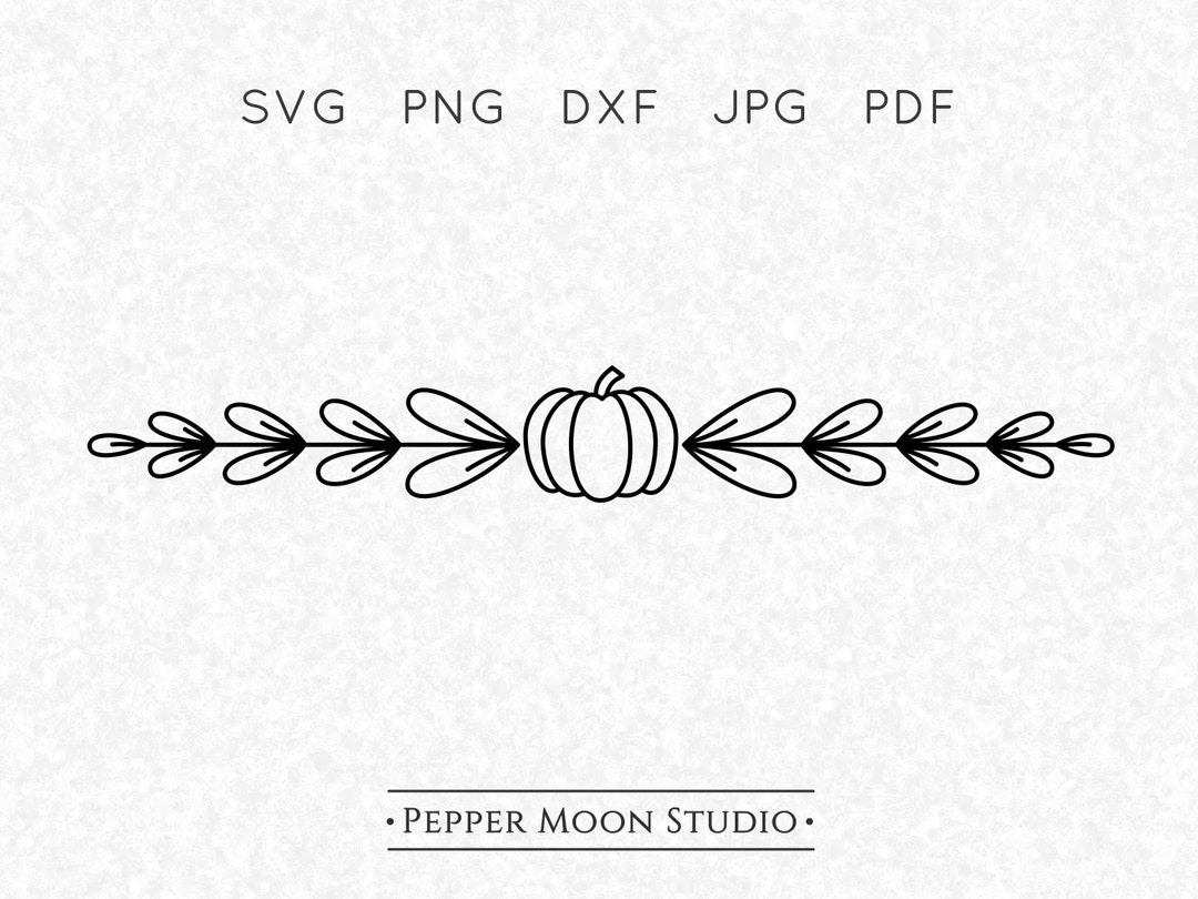 Pumpkin Flourish SVG | Fall Autumn October | Leaf Border Divider | Hand ...