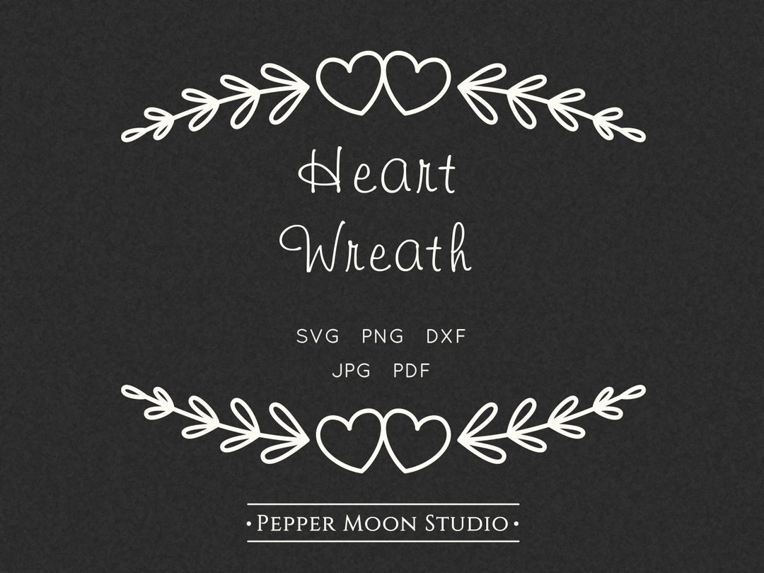 Heart Border SVG Wreath Double Heart Hand Drawn Sketch Decorative ...