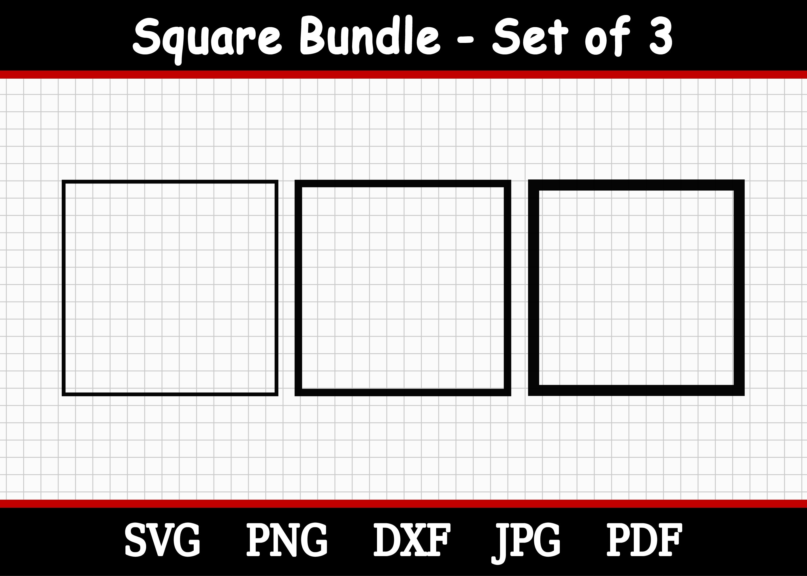 Square SVG Bundle | Border Box Frame | Svg Png Dxf Pdf Jpg Files ...