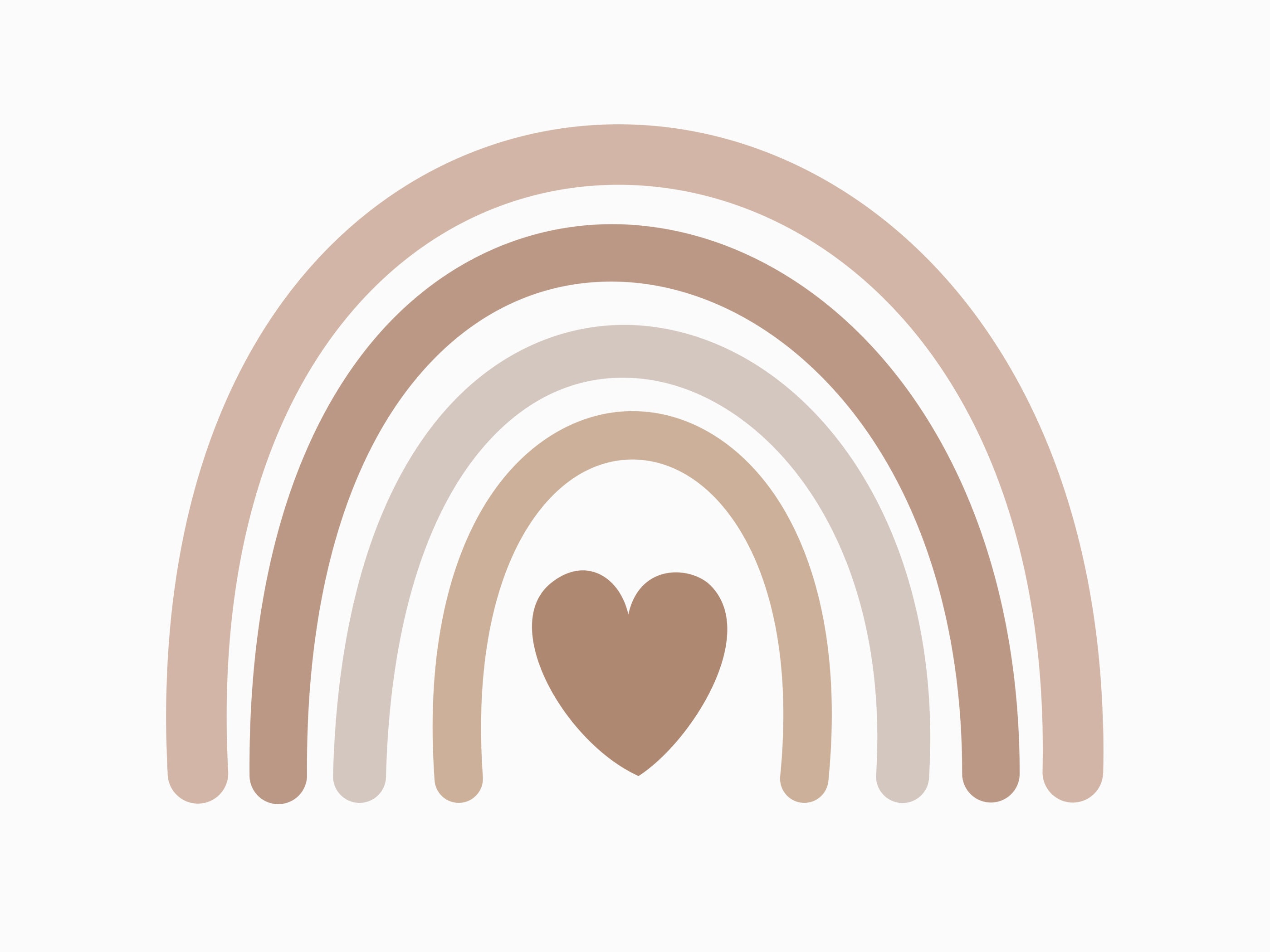 Neutraler Regenbogen SVG mit Herz Boho Regenbogen Erdtöne Gedämpfte ...
