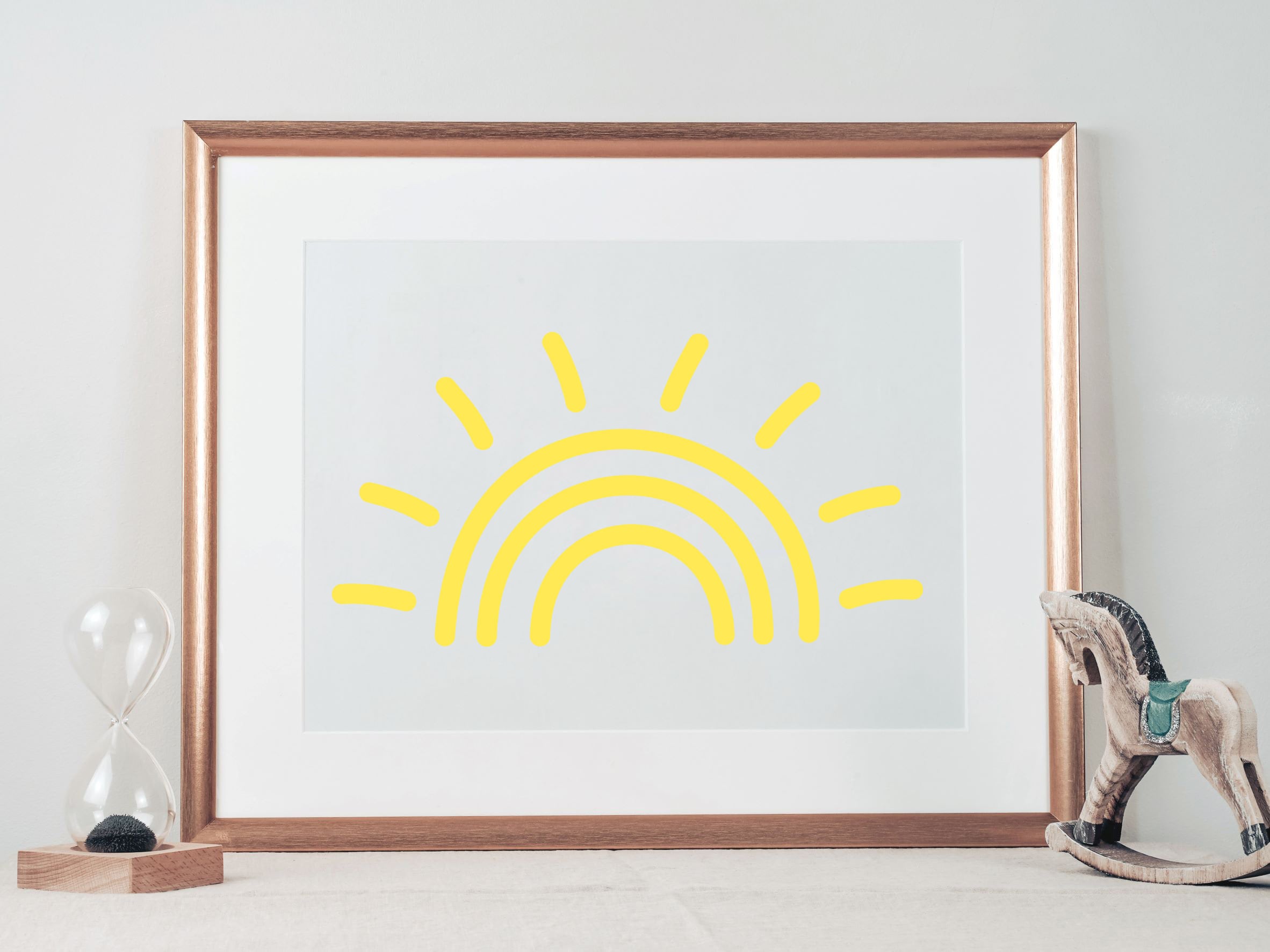 Half Sun SVG Boho Hand Drawn Sunrise Sunset Sunshine Sunburst Rays ...