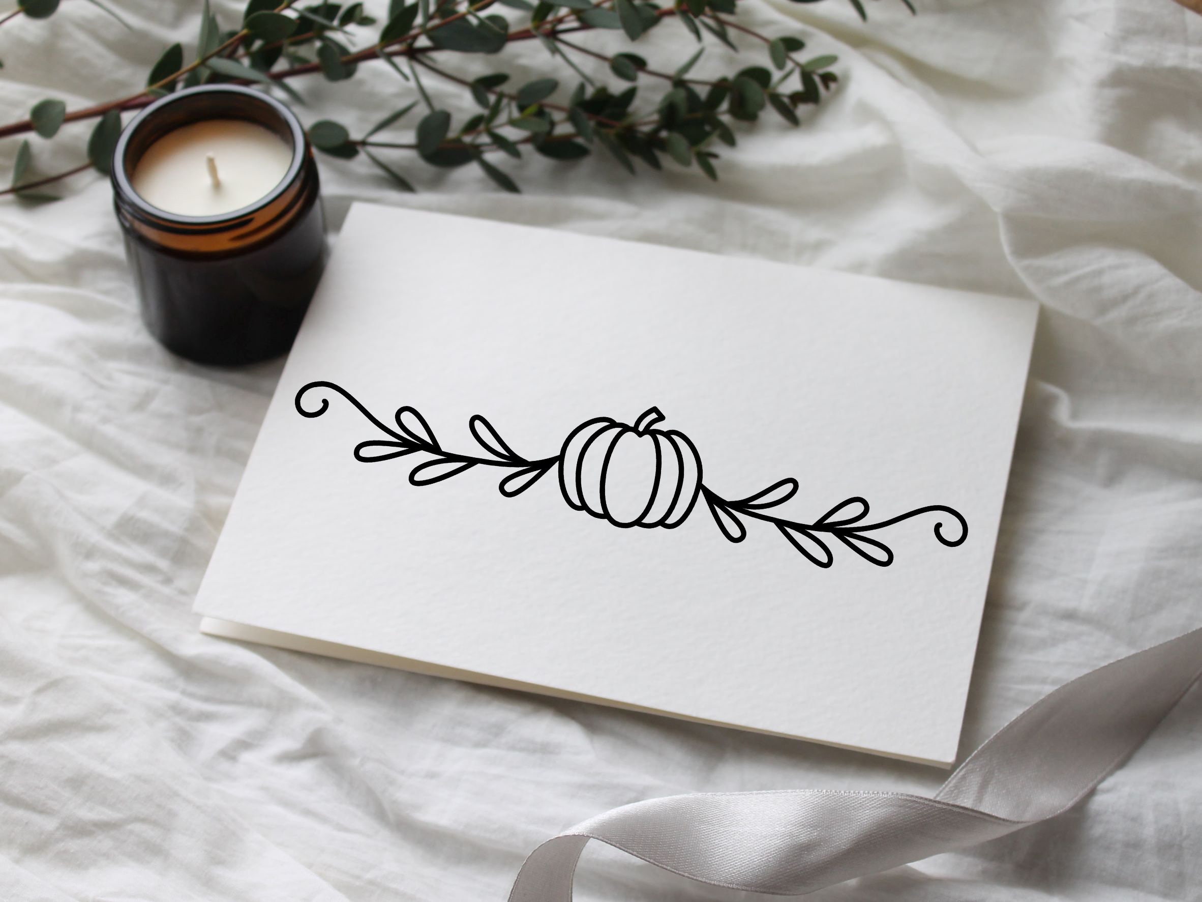 Pumpkin Flourish SVG | Fall Autumn October | Hand Drawn Doodle | Leaf ...