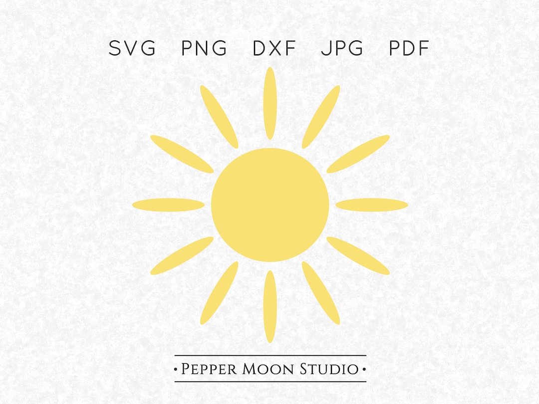 Sun With Rays SVG Simple Circle Sunburst Sunshine Sunbeam Sunrise ...