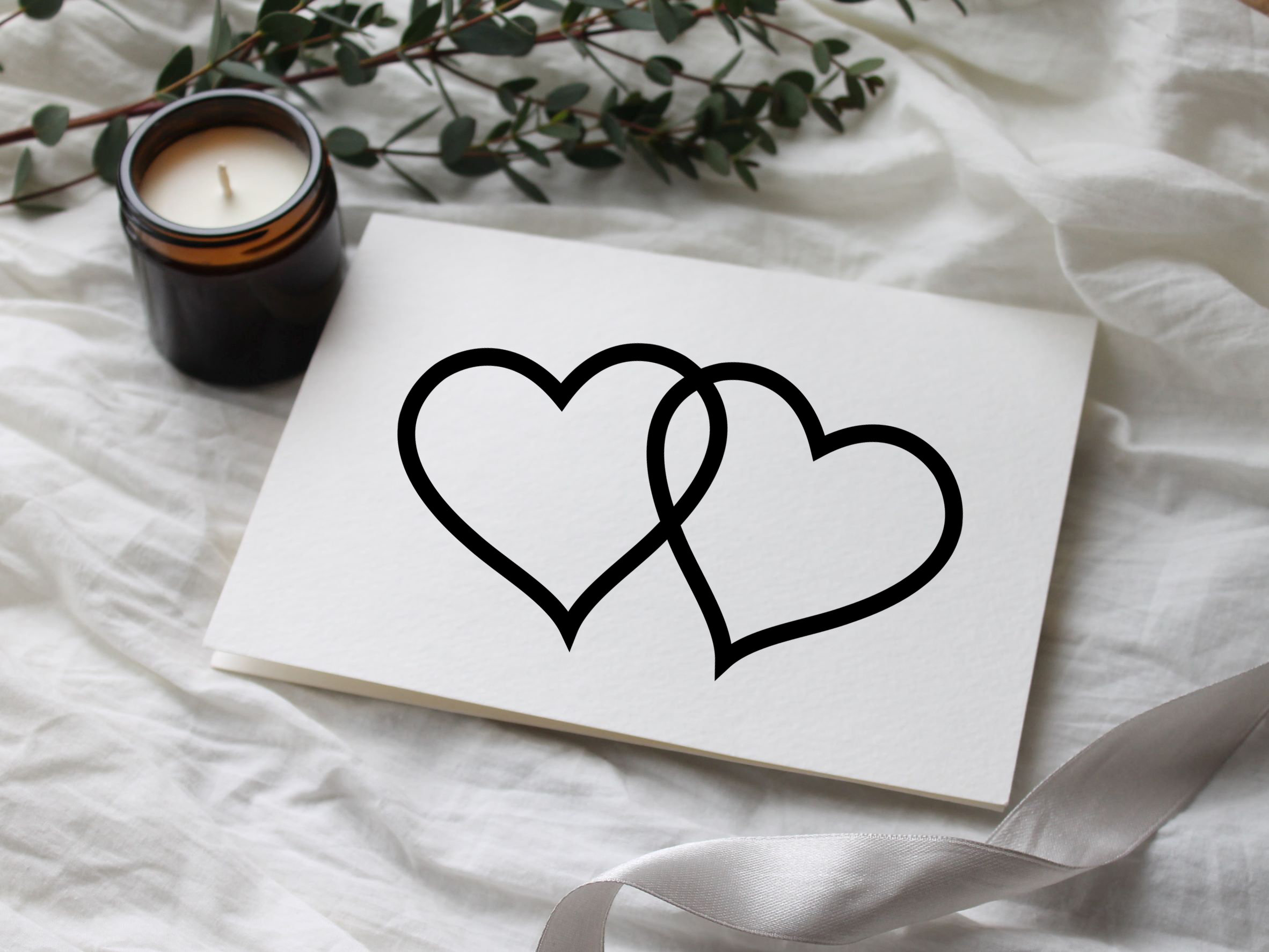 Double Heart SVG | Border Outline Frame | Joined Linked Twin Two Locked ...