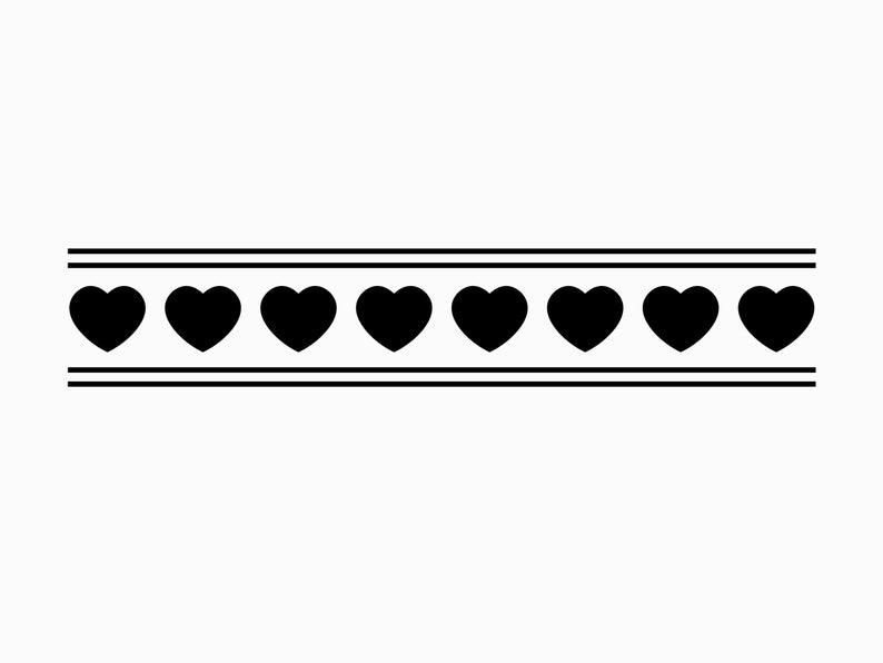 Heart Border SVG Row of Hearts SVG Simple Double Line - Etsy Heart Border SVG Row of Hearts SVG Simple Double Line - Etsy